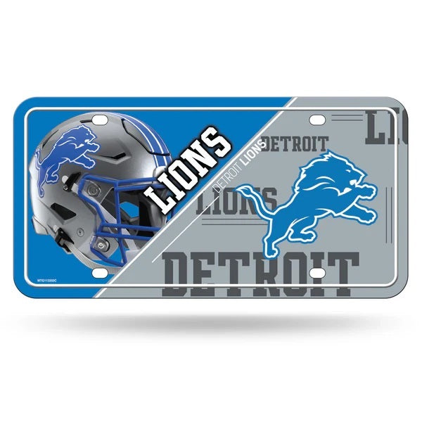 Detroit Lions License Plate Metal Split Design – Team Fan Cave