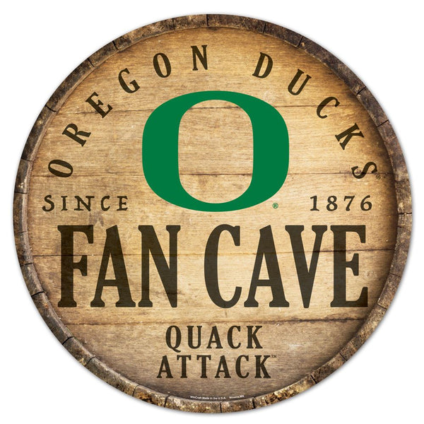 Oregon Ducks Sign Wood 14 Inch Round Barrel Top Design - Special Order ...