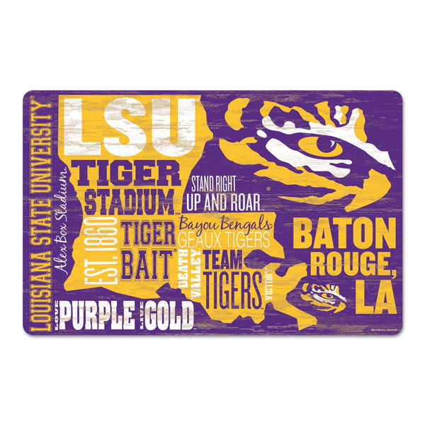 LSU Tigers Sign 11x17 Wood Wordage Design – Team Fan Cave