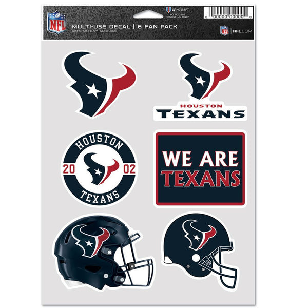 Houston Texans Decal Multi Use Fan 6 Pack – Team Fan Cave