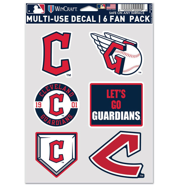 Cleveland Guardians Decal Multi Use Fan 6 Pack – Team Fan Cave