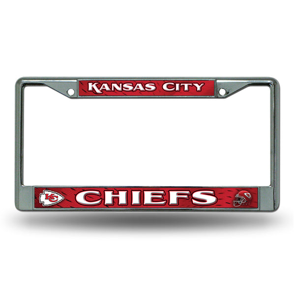 Kansas City Chiefs License Plate Frame Chrome Printed Insert – Team Fan ...