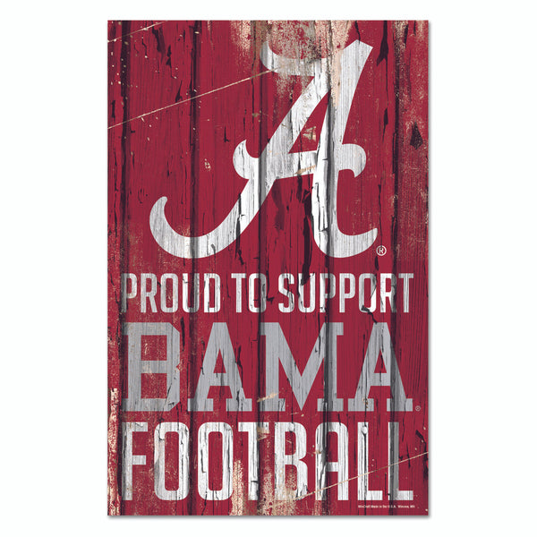 Alabama Crimson Tide Sign 11x17 Wood Proud to Support Design – Team Fan ...