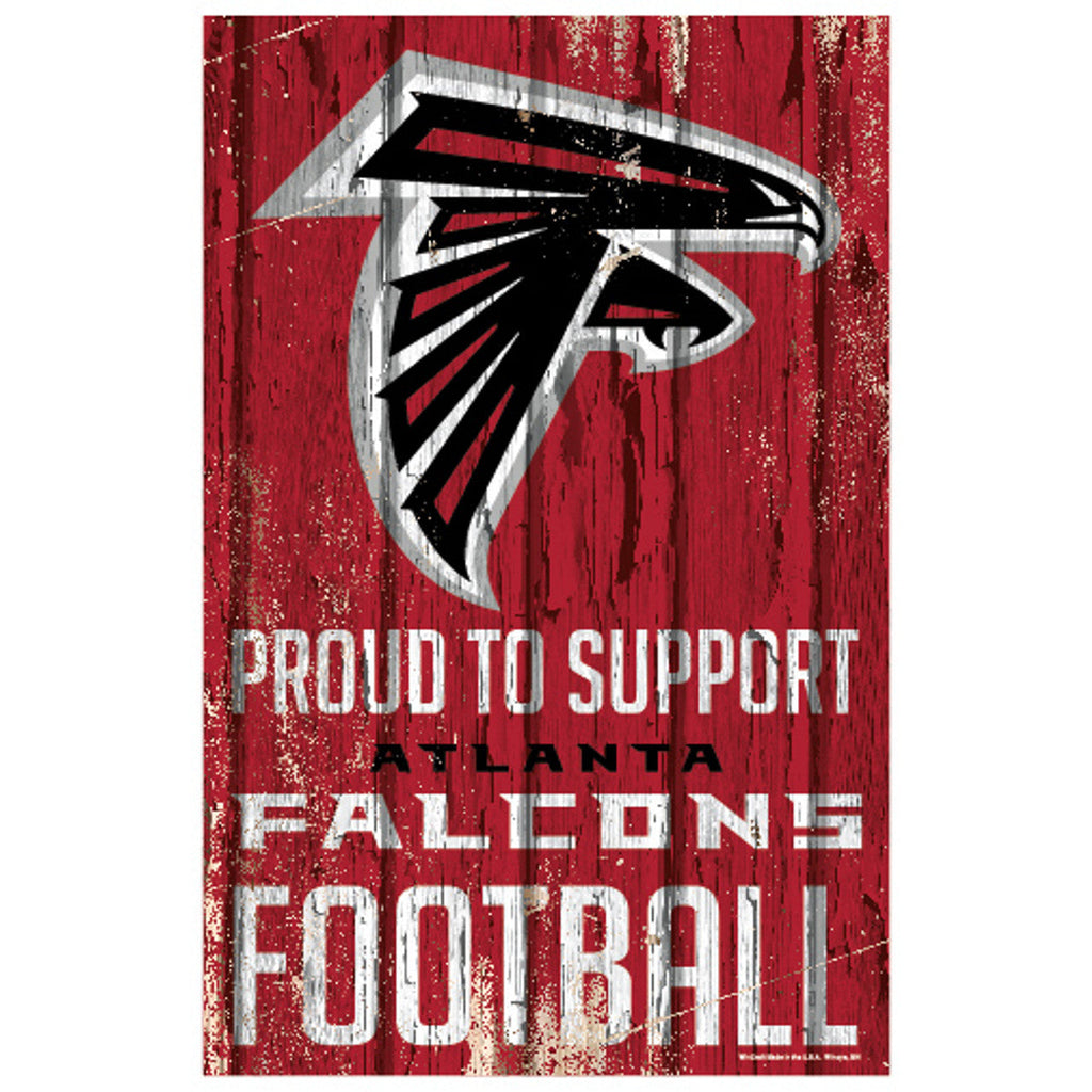 Atlanta Falcons Sign 11x17 Wood Proud to Support Design – Team Fan Cave