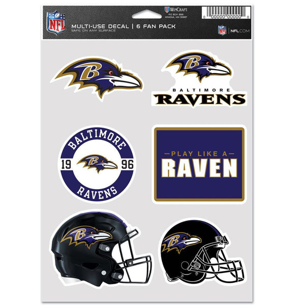 Baltimore Ravens Decal Multi Use Fan 6 Pack – Team Fan Cave