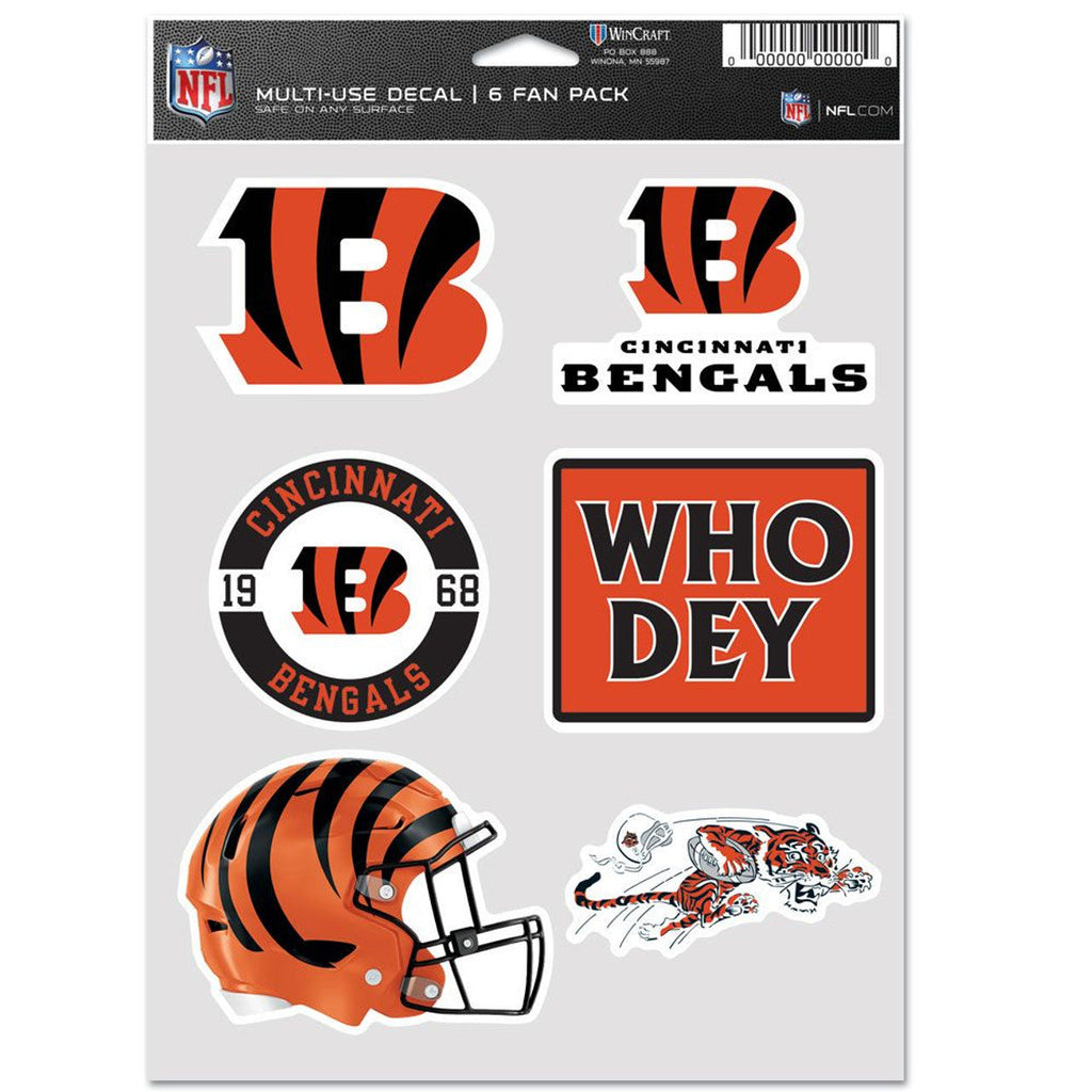 Cincinnati Bengals Decal Multi Use Fan 6 Pack – Team Fan Cave