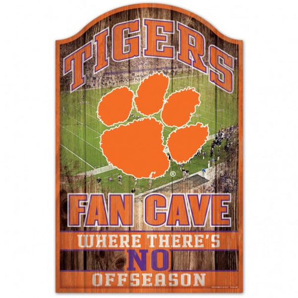Clemson Tigers Sign 11x17 Wood Fan Cave Design - Special Order – Team ...