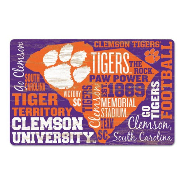 Clemson Tigers Sign 11x17 Wood Wordage Design – Team Fan Cave