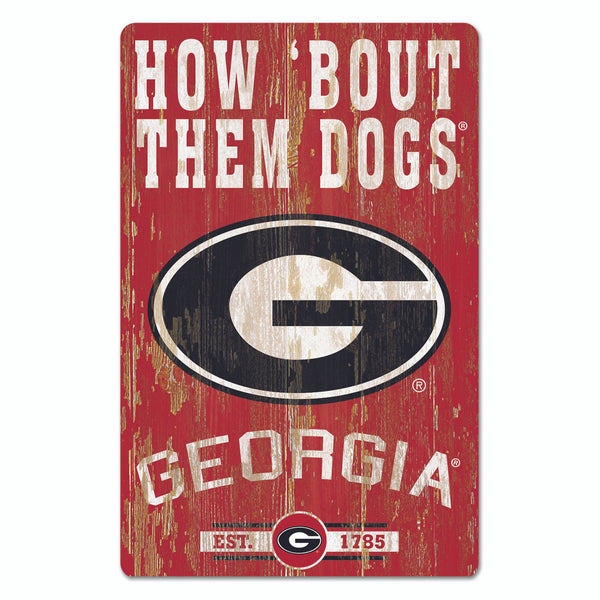 Georgia Bulldogs Sign 11x17 Wood Slogan Design – Team Fan Cave
