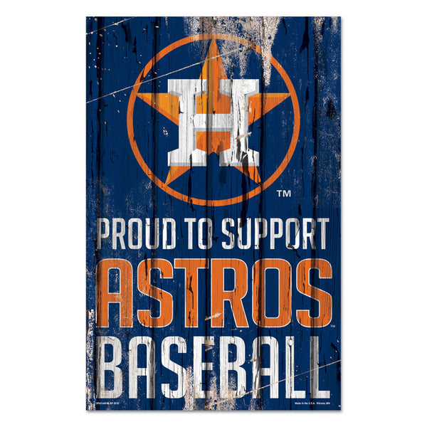 Houston Astros Sign 11x17 Wood Proud to Support Design – Team Fan Cave