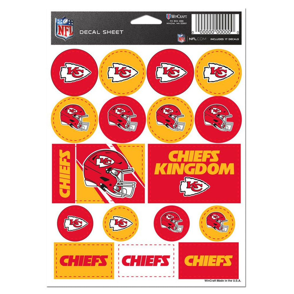 Kansas City Chiefs Decal Sheet 5x7 Vinyl – Team Fan Cave