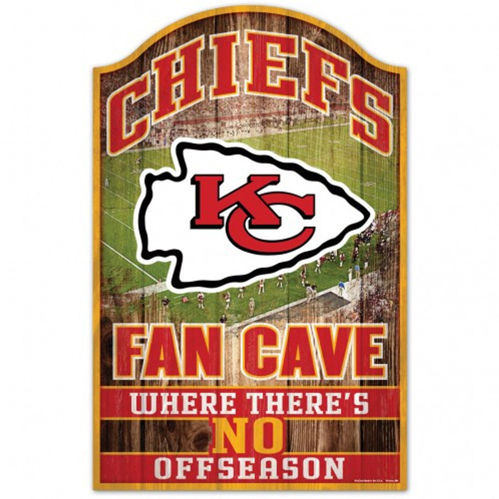 Kansas City Chiefs Sign 11x17 Wood Fan Cave Design – Team Fan Cave