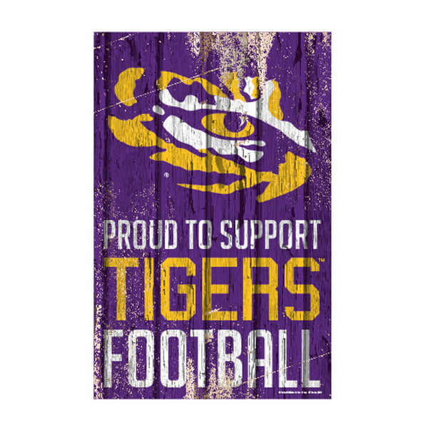 LSU Tigers Sign 11x17 Wood Proud to Support Design – Team Fan Cave