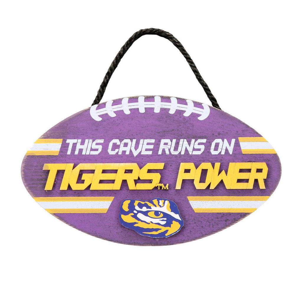 LSU Tigers Wood Football Sign – Team Fan Cave