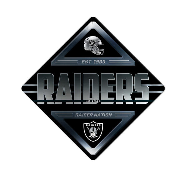 Las Vegas Raiders Sign Metal Diamond Shape – Team Fan Cave