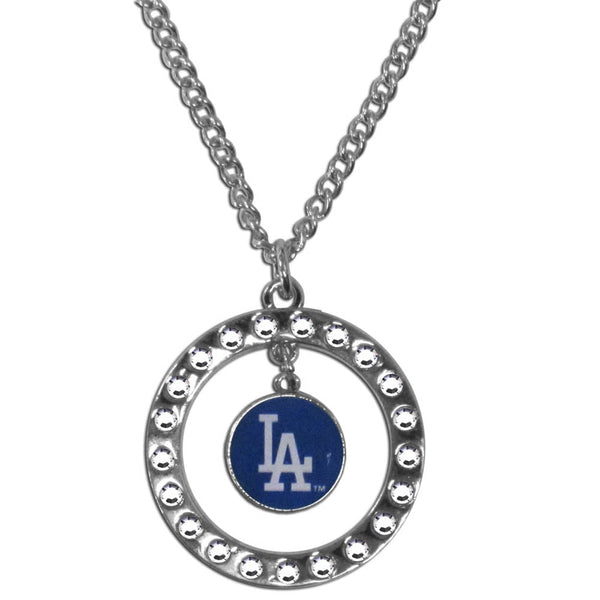 Dodgers Rhinestone Hoop Necklace - MLB Jewelry for Fans – Team Fan Cave