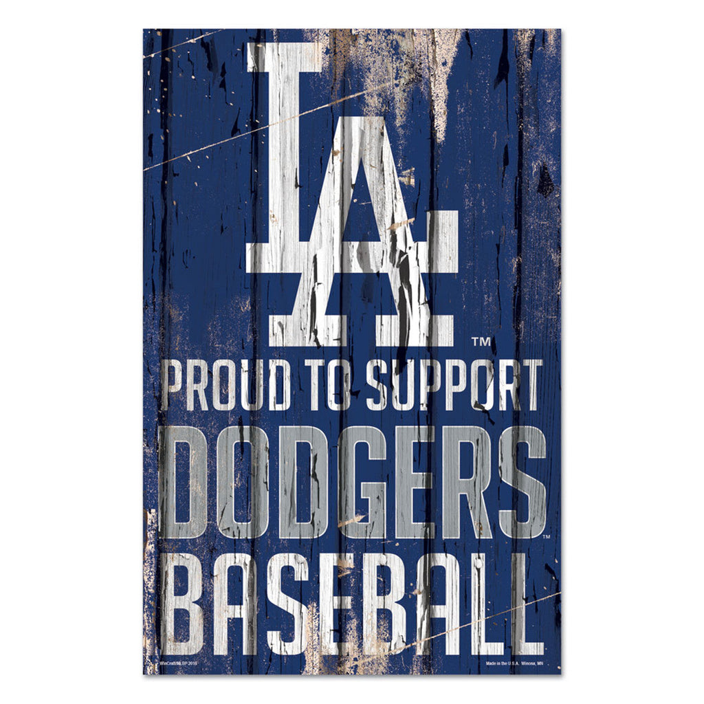 Los Angeles Dodgers Sign 11x17 Wood Proud to Support Design – Team Fan Cave