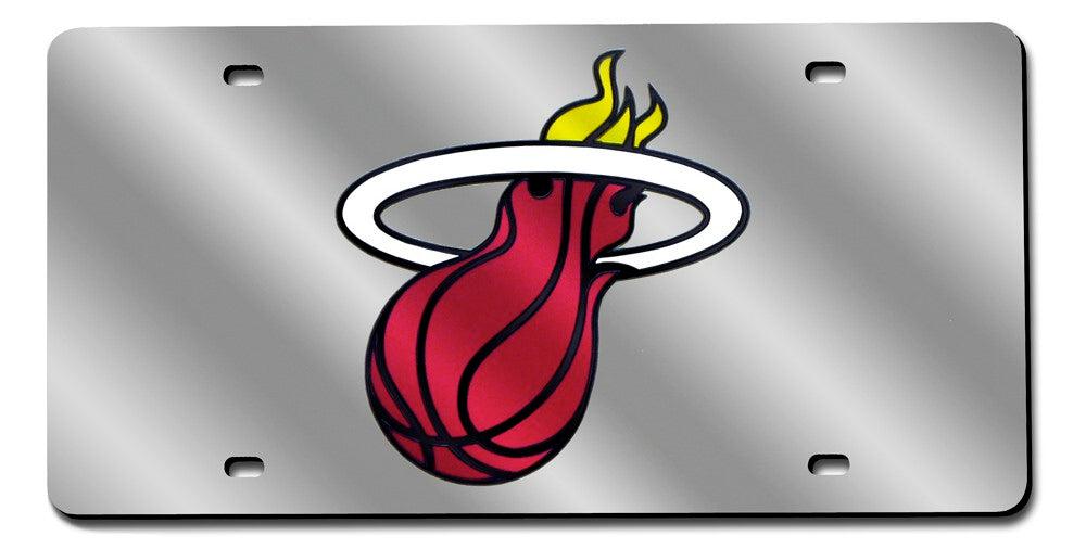 Miami Heat License Plate Laser Cut Silver - Special Order – Team Fan Cave