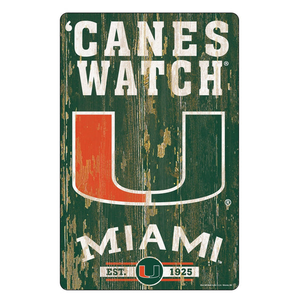 Miami Hurricanes Sign 11x17 Wood Slogan Design – Team Fan Cave
