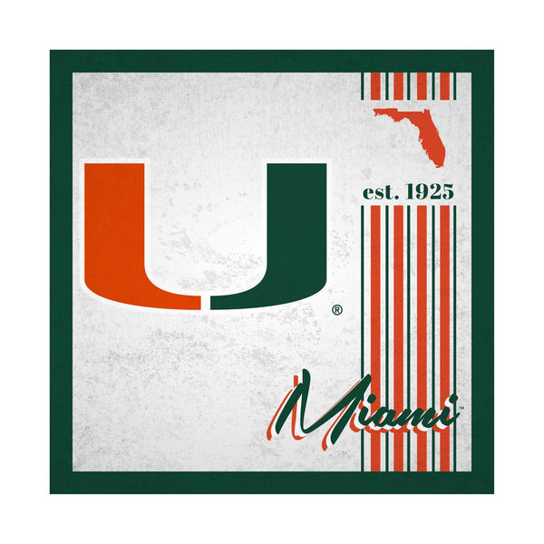 Miami Hurricanes Wood Sign 10x10 - Fan Cave Decoration – Team Fan Cave