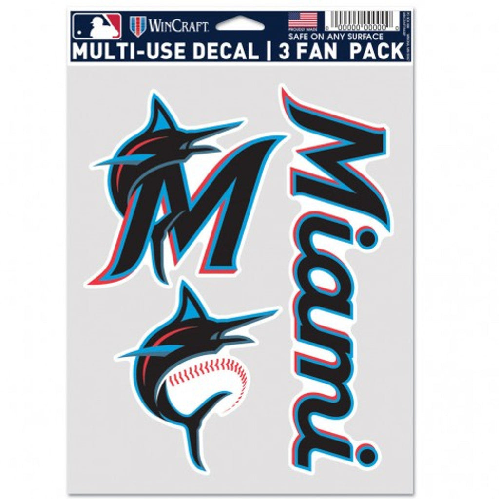 Miami Marlins Decal Multi Use Fan 3 Pack Special Order – Team Fan Cave