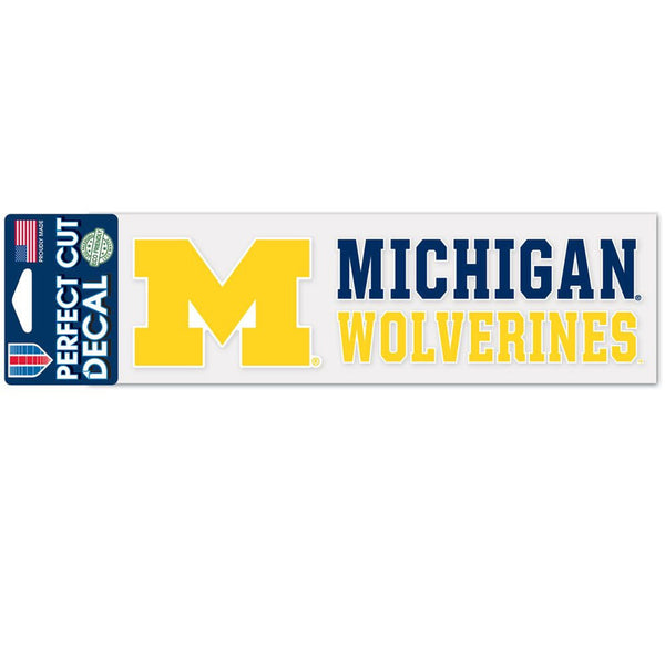 Michigan Wolverines Decal 3x10 Perfect Cut Wordmark Color – Team Fan Cave