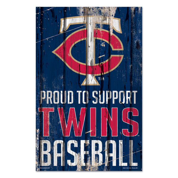 Minnesota Twins Sign 11x17 Wood Proud to Support Design – Team Fan Cave