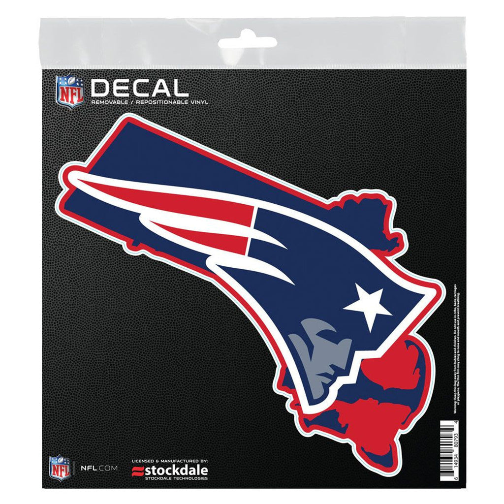 New England Patriots Decal 6x6 All Surface State Shape - Special Order ...