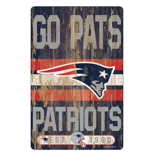 New England Patriots Sign 11x17 Wood Slogan Design – Team Fan Cave