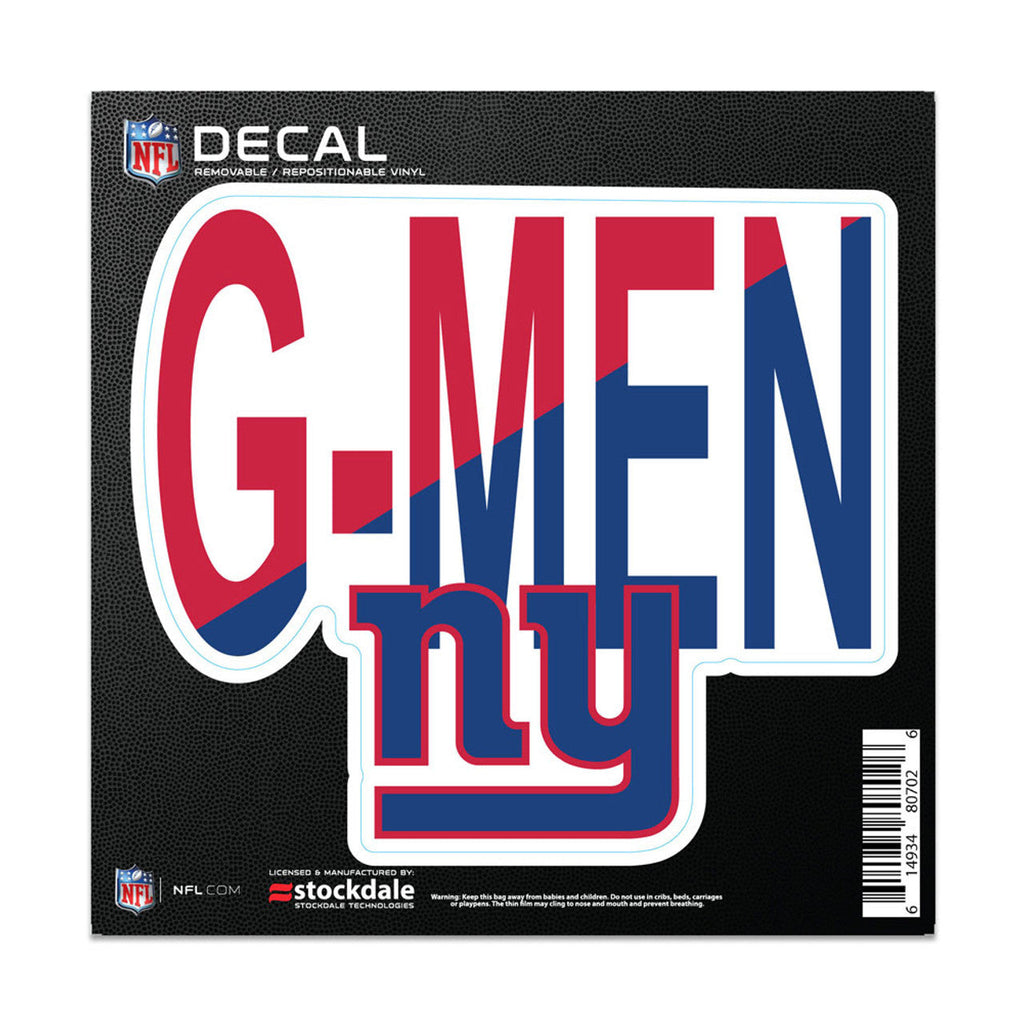New York Giants Decal 6x6 All Surface Slogan – Team Fan Cave