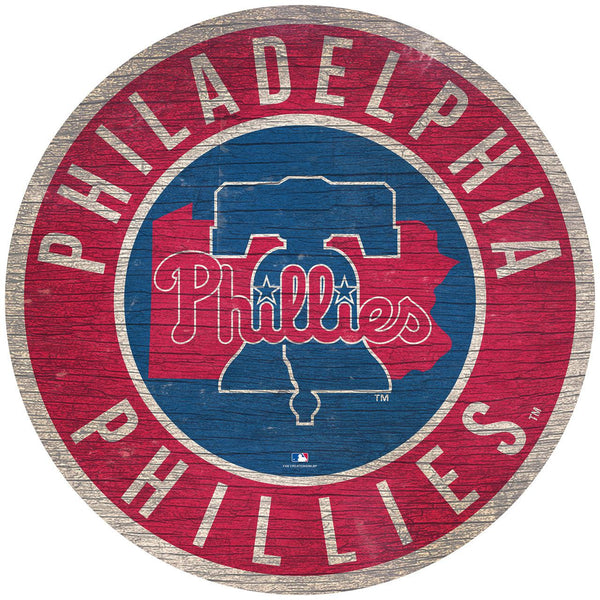 Philadelphia Phillies Wood Sign - 12 Inch Round State Design – Team Fan ...