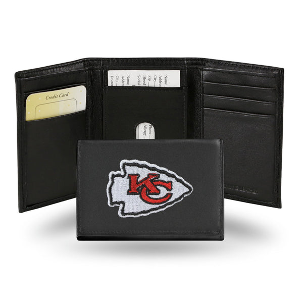 Kansas City Chiefs Wallet Trifold Leather Embroidered – Team Fan Cave