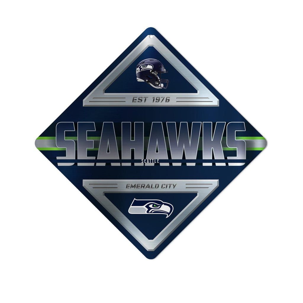 Seattle Seahawks Metal Diamond Sign – Team Fan Cave