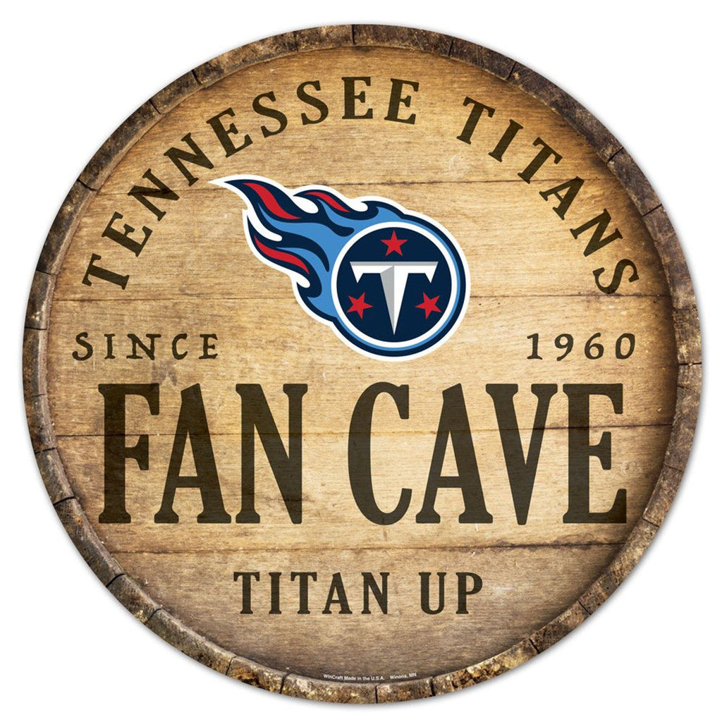 Tennessee Titans Wood Sign - 14 Inch Round Barrel Design – Team Fan Cave