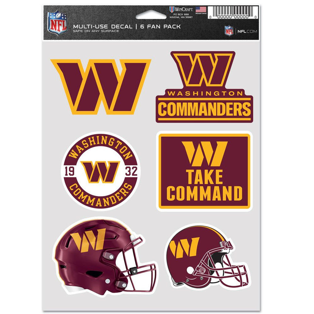 Washington Commanders Decal Multi Use Fan 6 Pack – Team Fan Cave