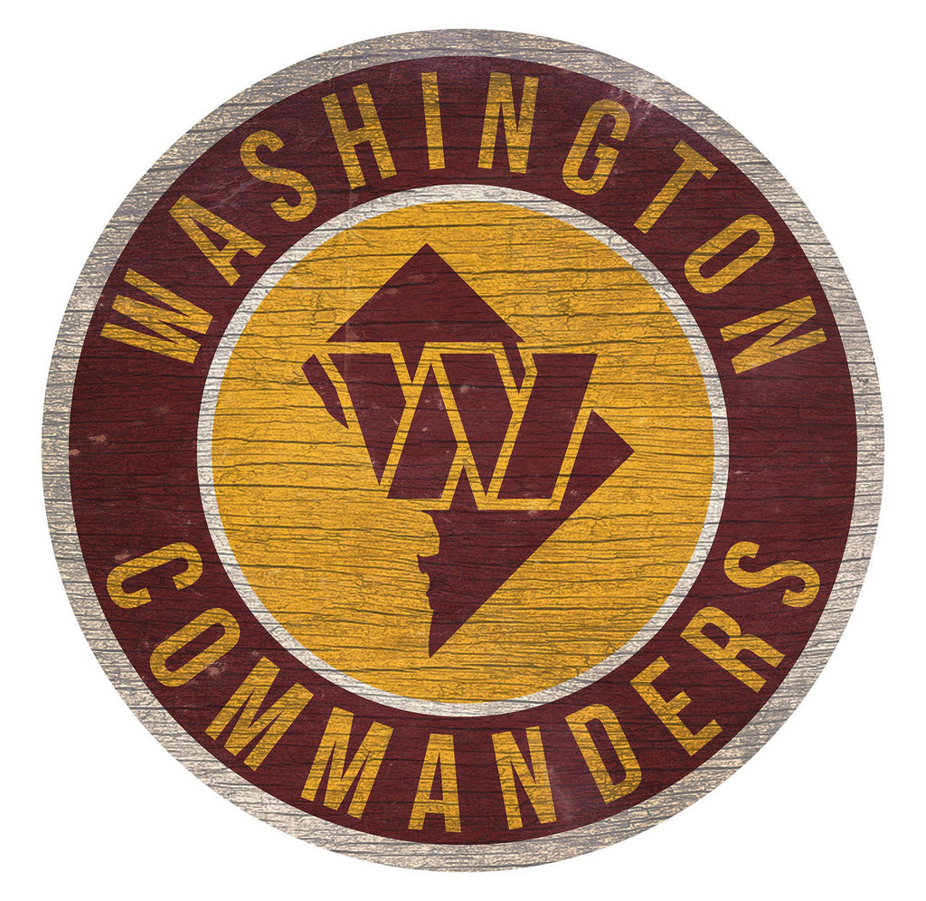 Washington Commanders Sign Wood 12 Inch Round State Design – Team Fan Cave
