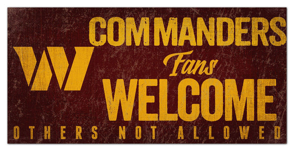 Washington Commanders Sign Wood 12x6 Fans Welcome Design – Team Fan Cave