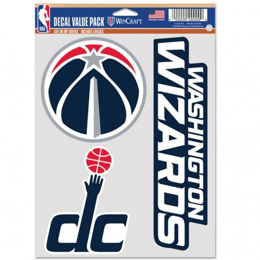 Washington Wizards Decal Multi Use Fan 3 Pack Special Order – Team Fan Cave